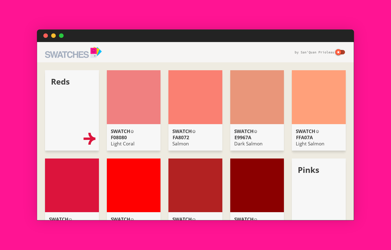 GitHub - sprioleau/swatches: The most beautiful way to see HTML colors ...